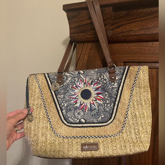 Sakroots | Bags | Sak Roots Jute Shoulder Purse Gorgeous Sun Design On ...